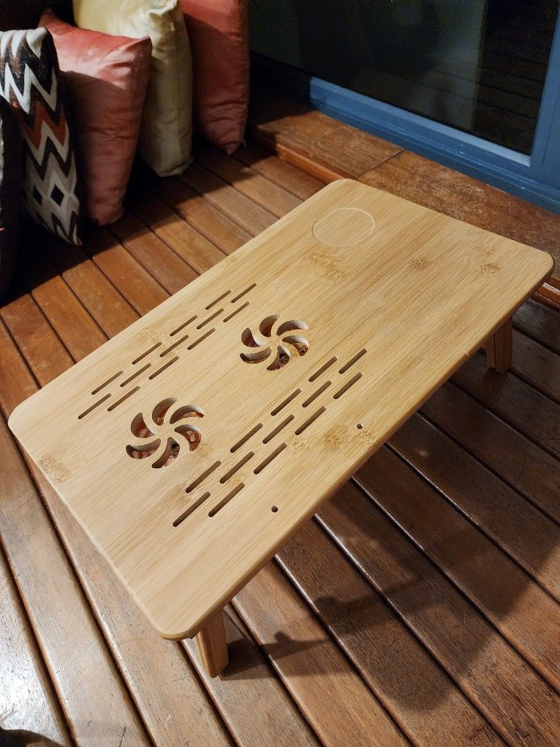 Bamboo cooling pad table, Computers & Tech, Parts & Accessories, Other ...