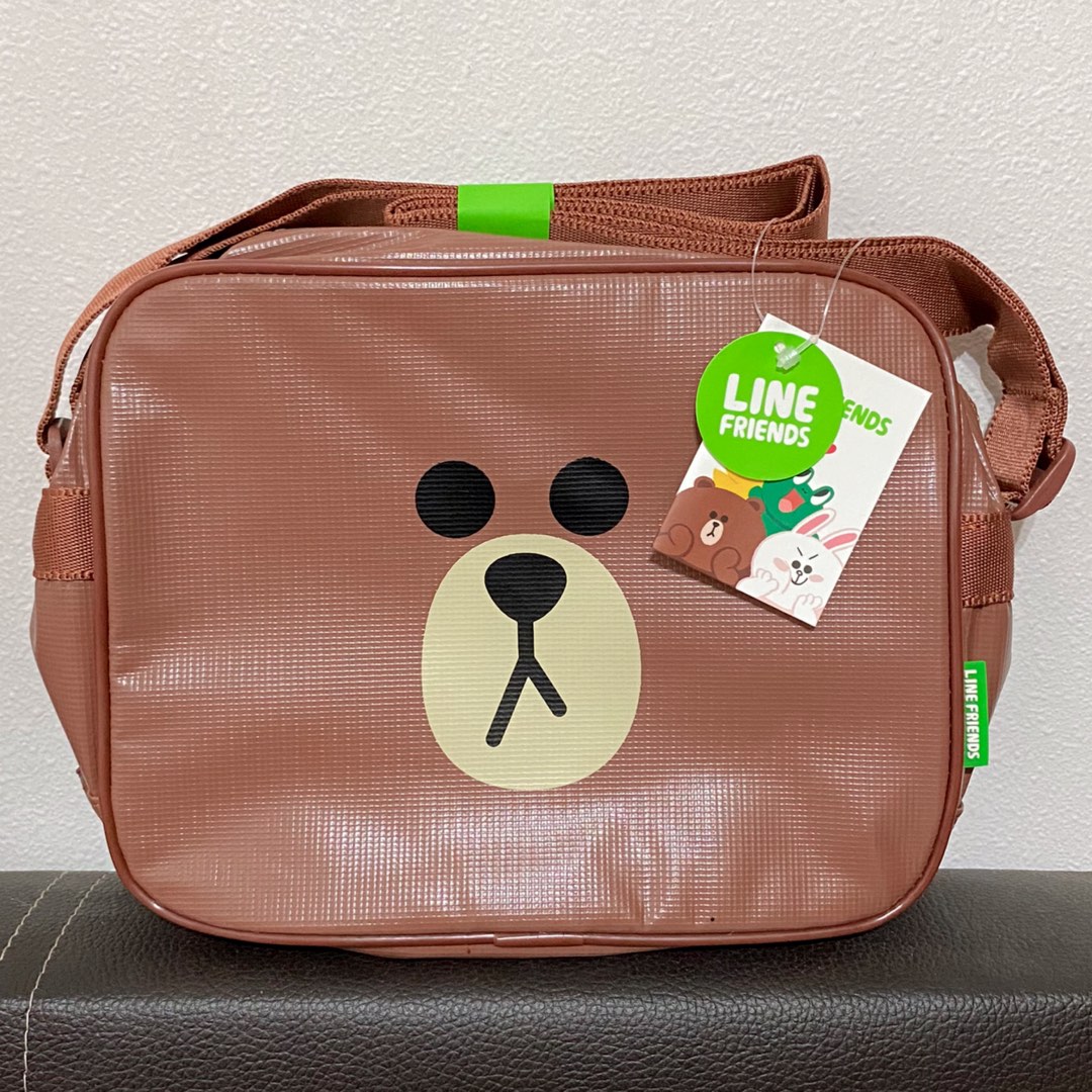 Brand New* Line Friends - Brown Sling Bag (Made in Korea), Women's ...