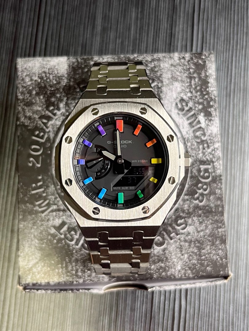 Casio G- Shock Custom Royal Oak (Casio Oak) GA- 2100 - 1A1, Black dial ...