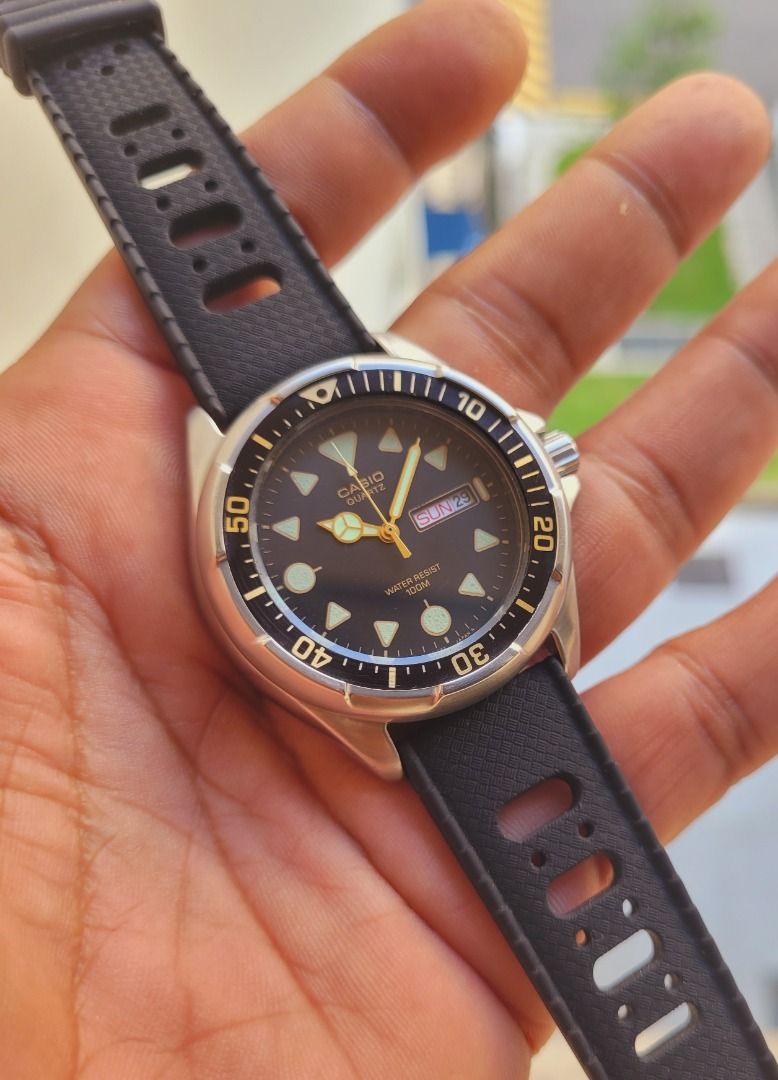 Rare Casio MD-502 Black Dial & MDP-800 Chocolate Brown Dial Pair JDM ...