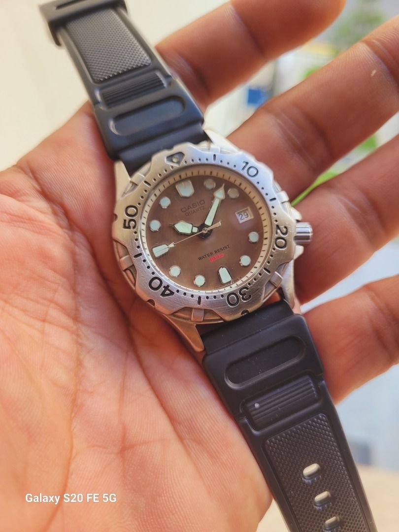 Casio MD-502 Black Dial & MDP-800 Chocolate Brown Dial Pair Set, Men's ...