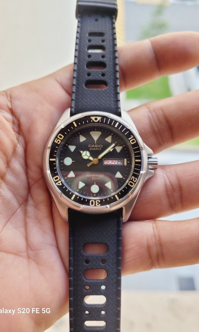 Casio MD-502 Black Dial & MDP-800 Chocolate Brown Dial Pair Set, Men's ...