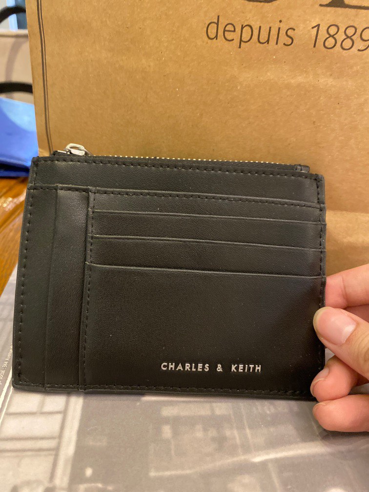 Charles and Keith Black Cardholder Wallet, Women's Fashion, Bags ...