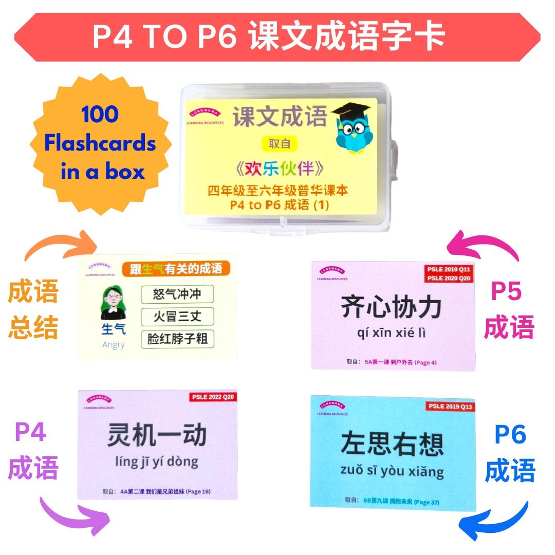 Chinese Compo and Chinese Idioms Flashcards | Chinese PSLE Flashcards ...