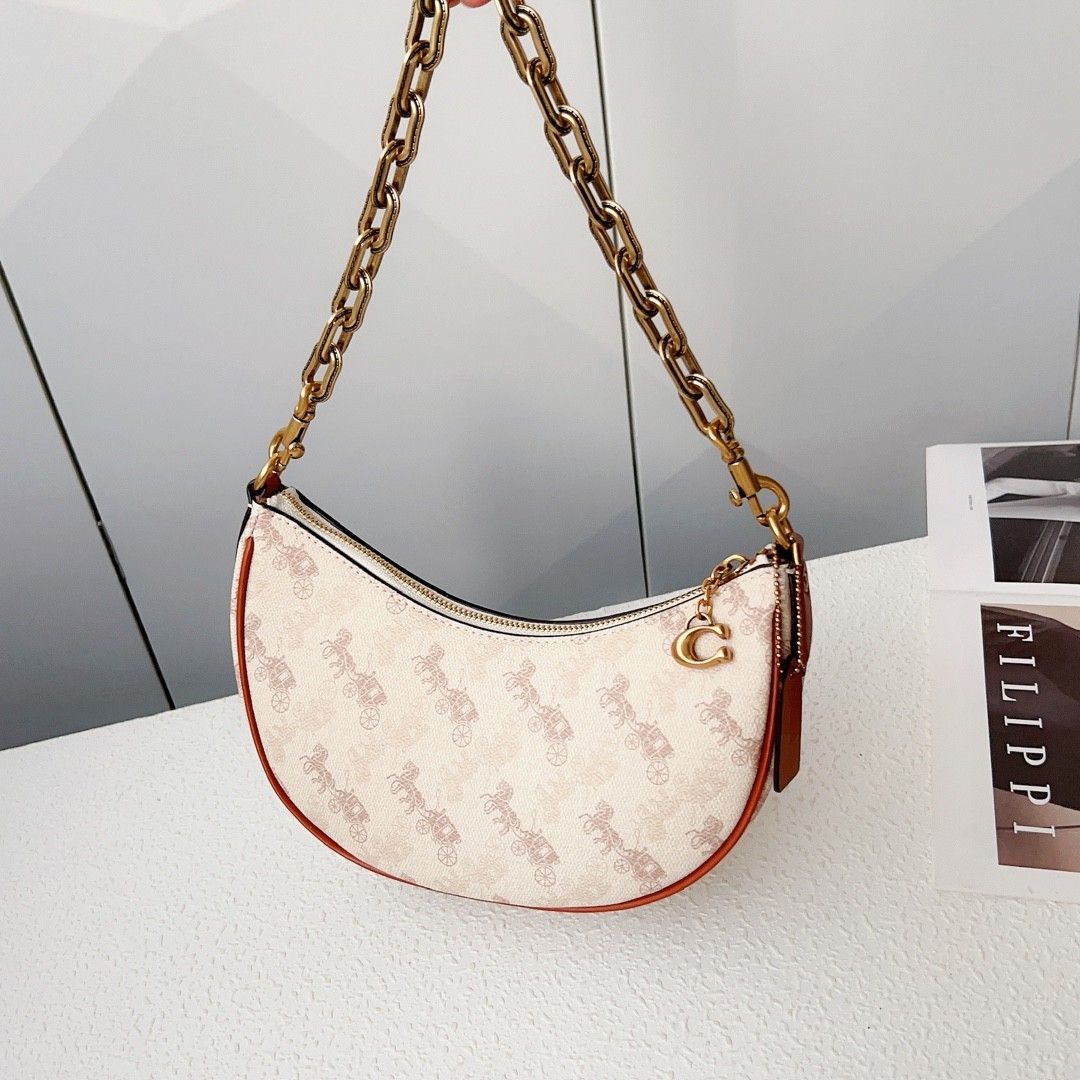 Coach Signature Horse & Carriage Crescent Shoulder Bag, Luxury, Bags ...