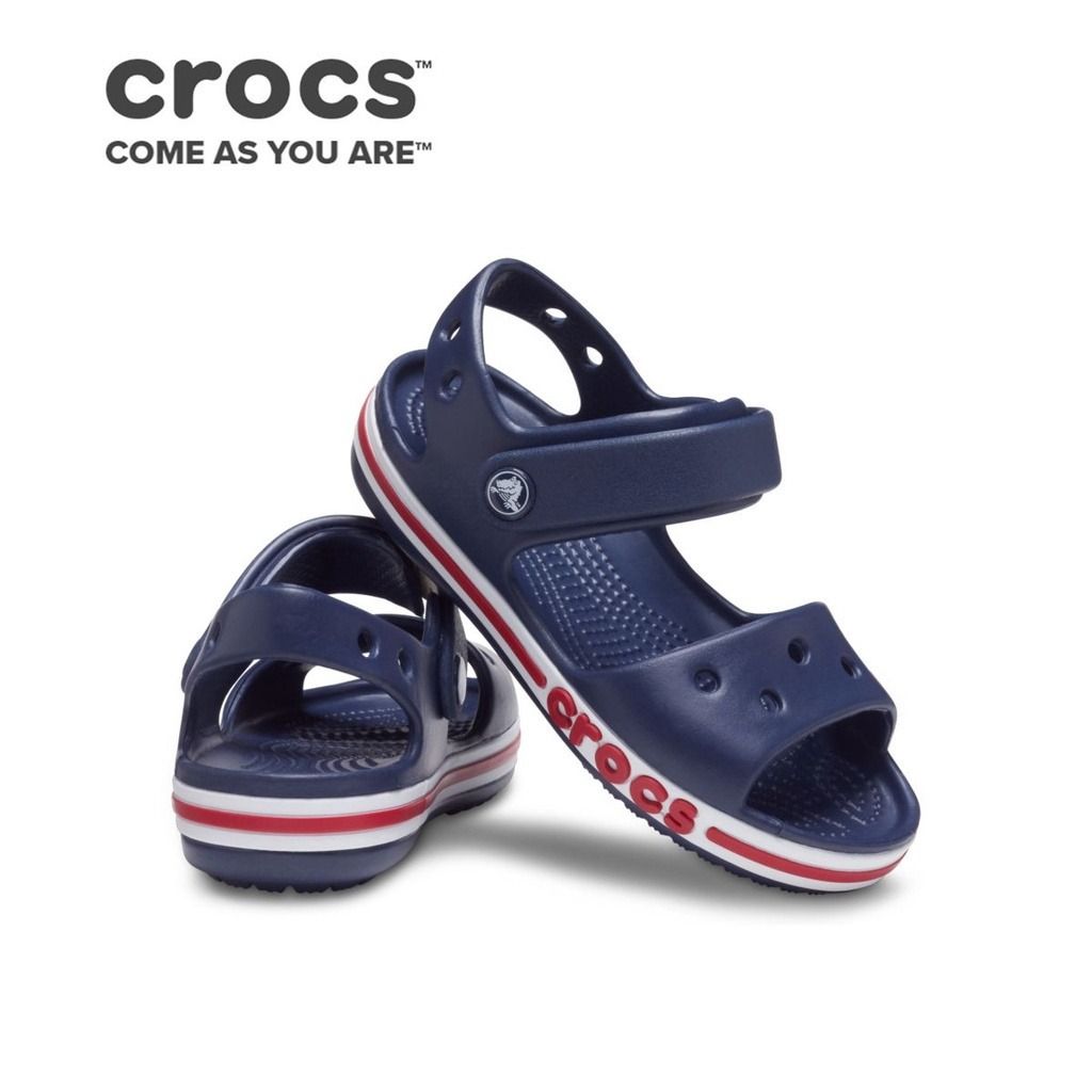 Crocs Kids Bayaband Sandal in (Electric Pink, Navy Pepper), Babies ...
