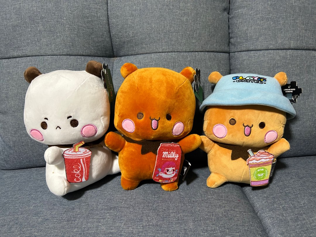 Cute WA sticker hot popular Bubu Dudu white brown bear couple soft toy ...