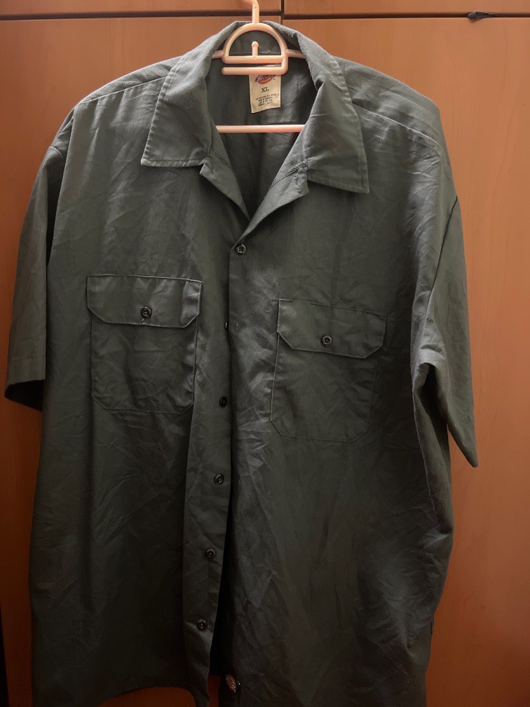 Dickies Grey Work Shirt, Men's Fashion, Tops & Sets, Formal Shirts on ...