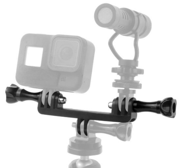 Dual Bracket Mount Adapter for Action Camera / Microphone / Light on ...