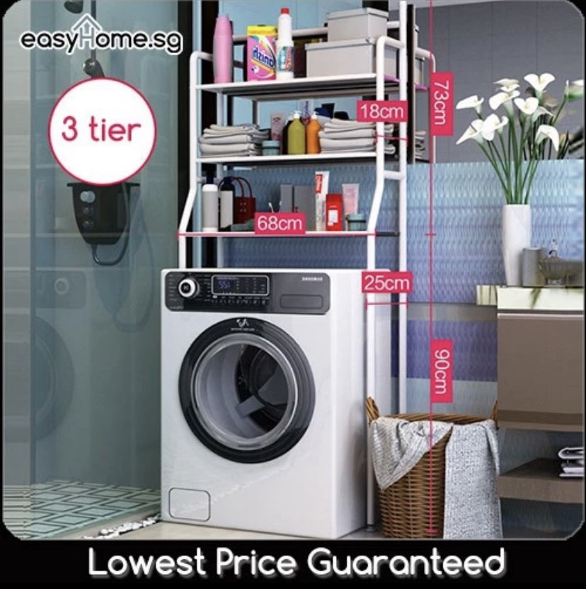 Easyhome Washing Machine Rack / Toilet Bathroom Rack - Storage Shelves ...