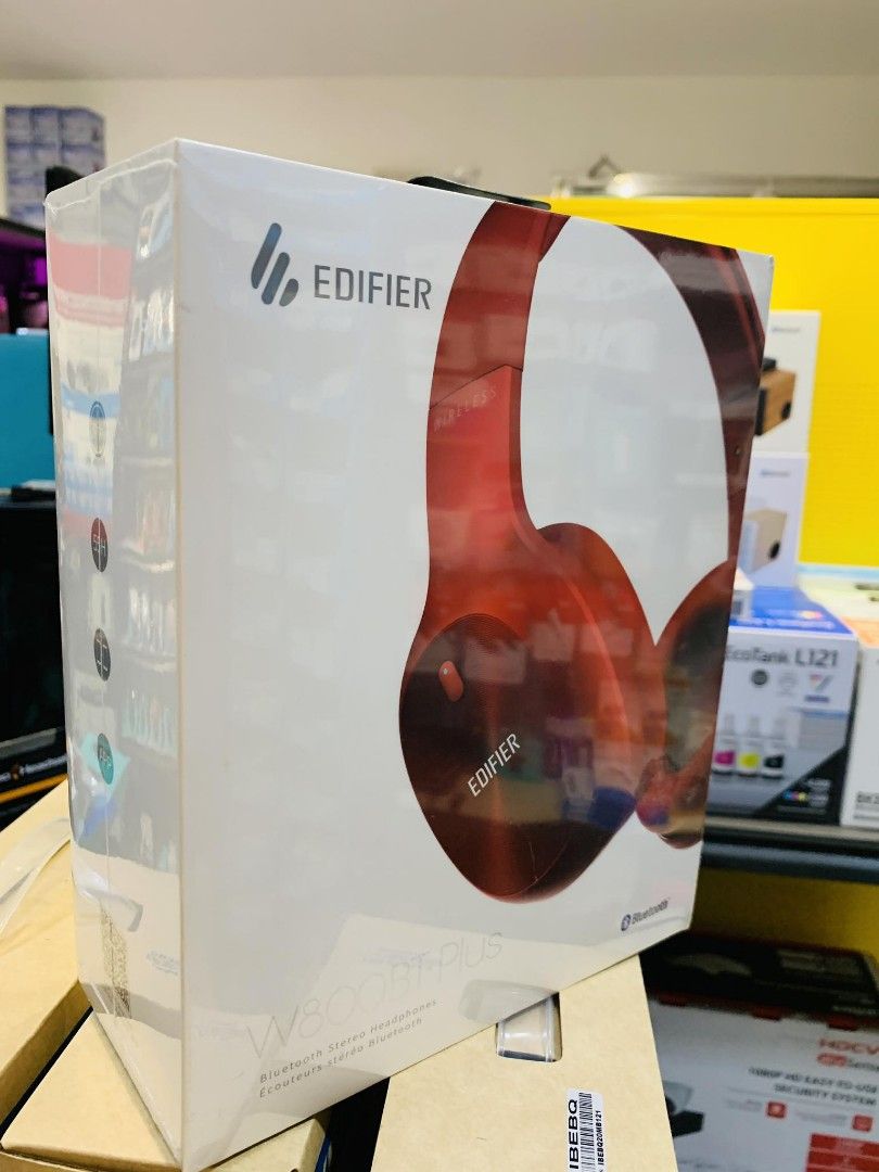 Edifier W800BT Plus Wireless Bluetooth Stereo Headphones Red, Audio ...