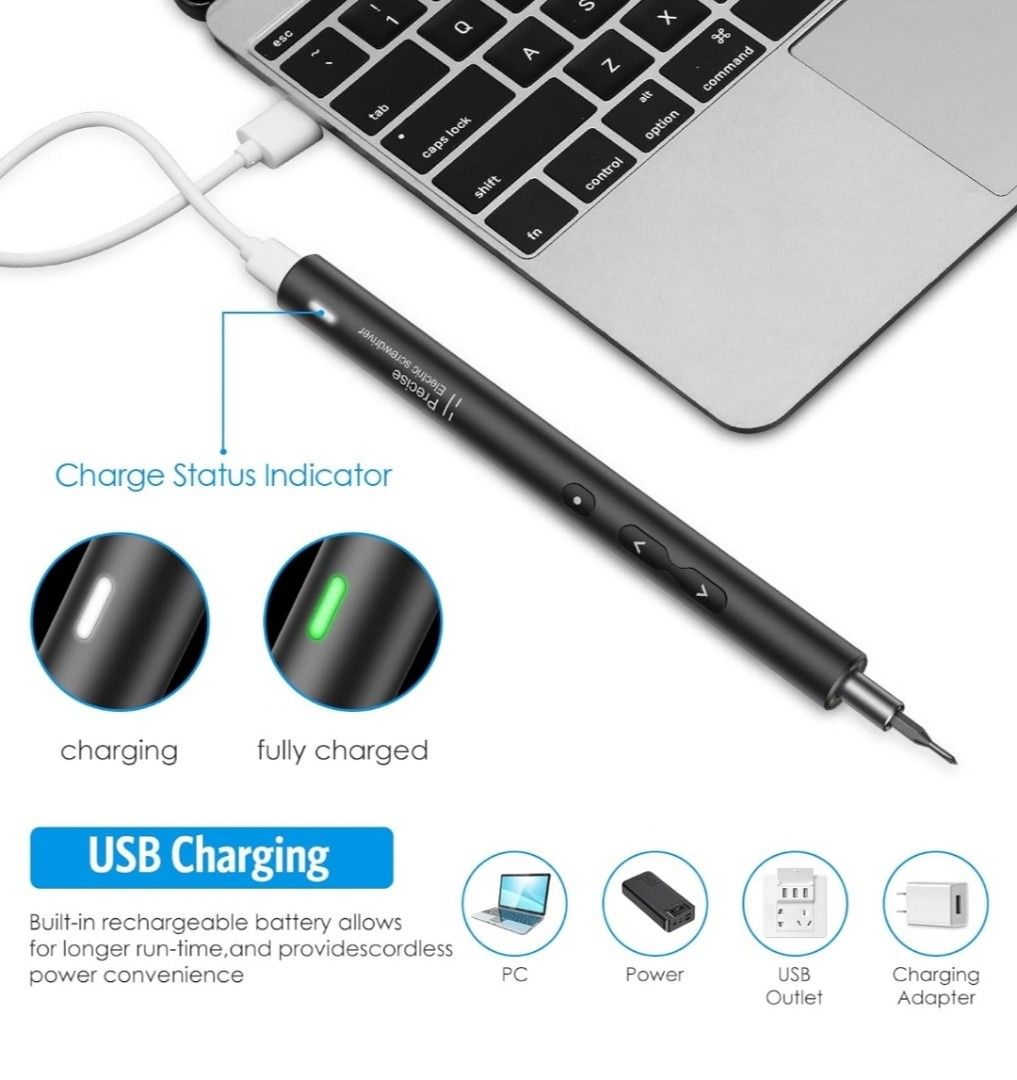 Electric Screwdriver 28 in 1 Cordless Mini Power Precision Screwdriver ...