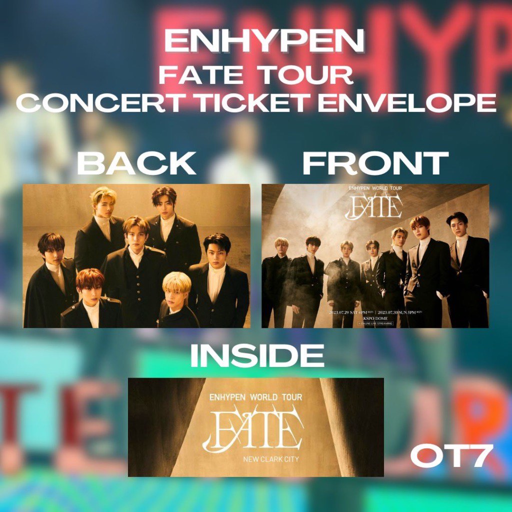 ENHYPEN FATE TOUR Concert Ticket Envelope, Hobbies & Toys, Memorabilia ...