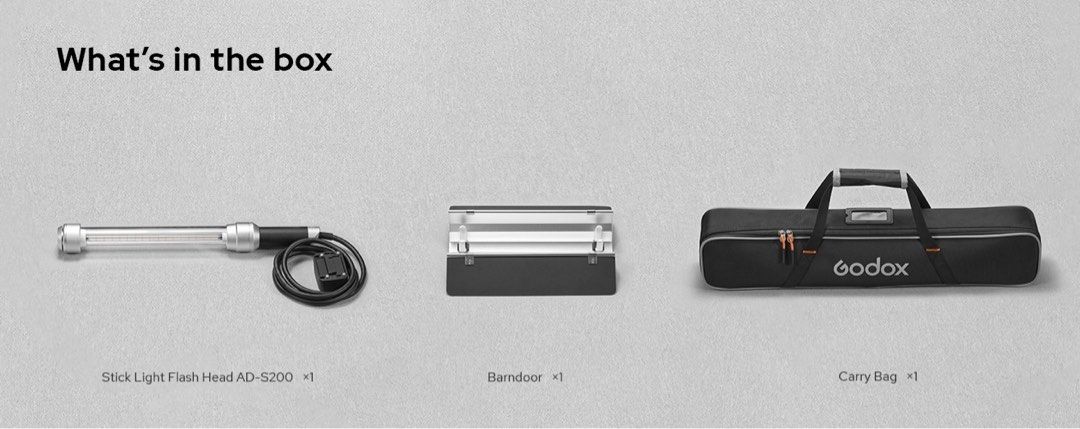 Godox AD-S200 Stick Flash Head for AD200/AD200Pro, Photography ...