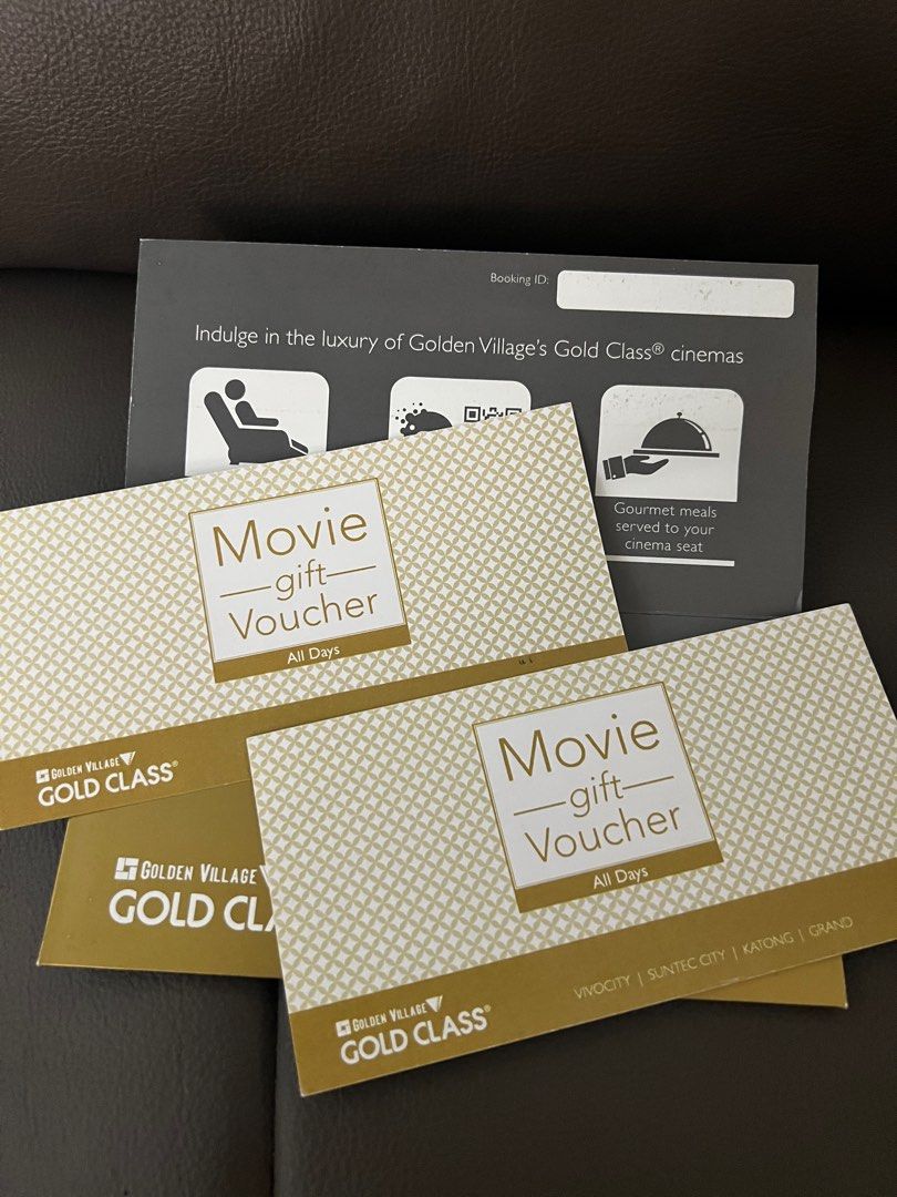 Golden village,2x gold class ticket, Tickets & Vouchers, Vouchers on ...
