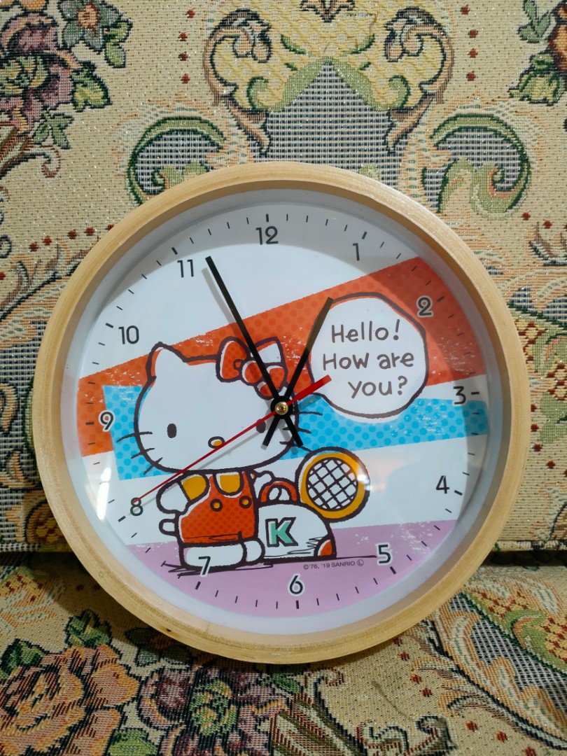Hello Kitty Wall Clock, Furniture & Home Living, Home Decor, Clocks on ...