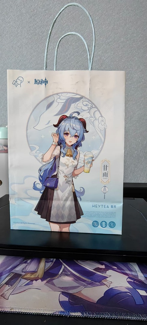 HEYTEA X GENSHIN GANYU SHENHE PAPER BAG, Video Gaming, Gaming ...