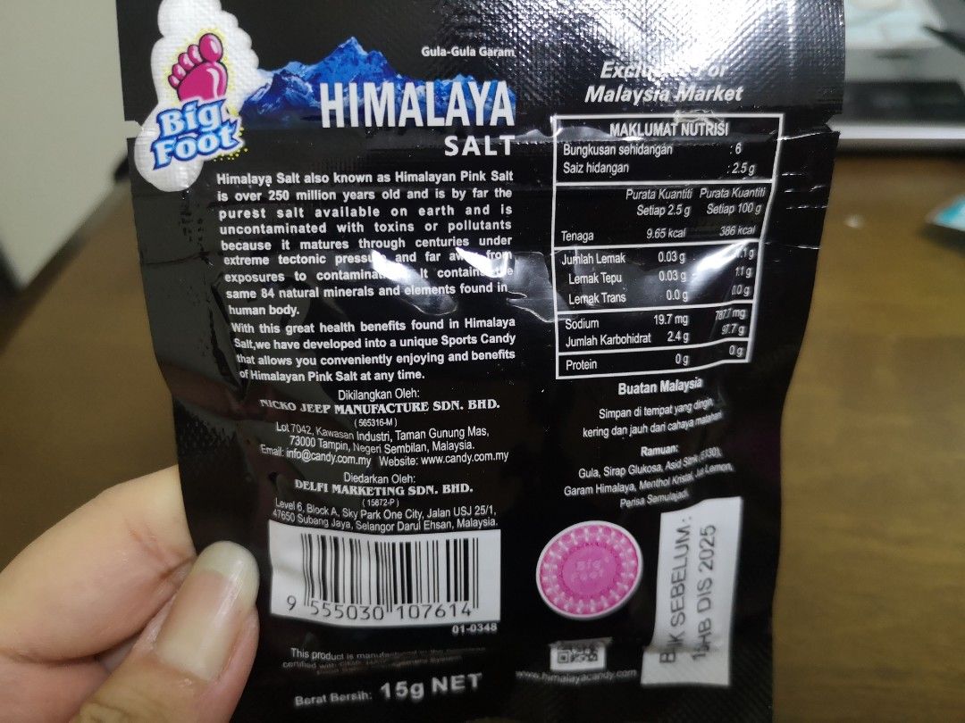 Himalaya Salt Candy 15g, Food & Drinks, Other Food & Drinks on Carousell