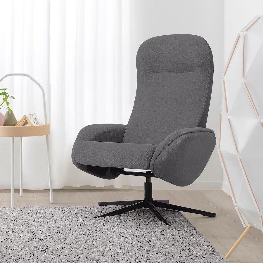 Ikea NATTRABY Swivel Armchair with Rest Function Grey Color Brand New ...