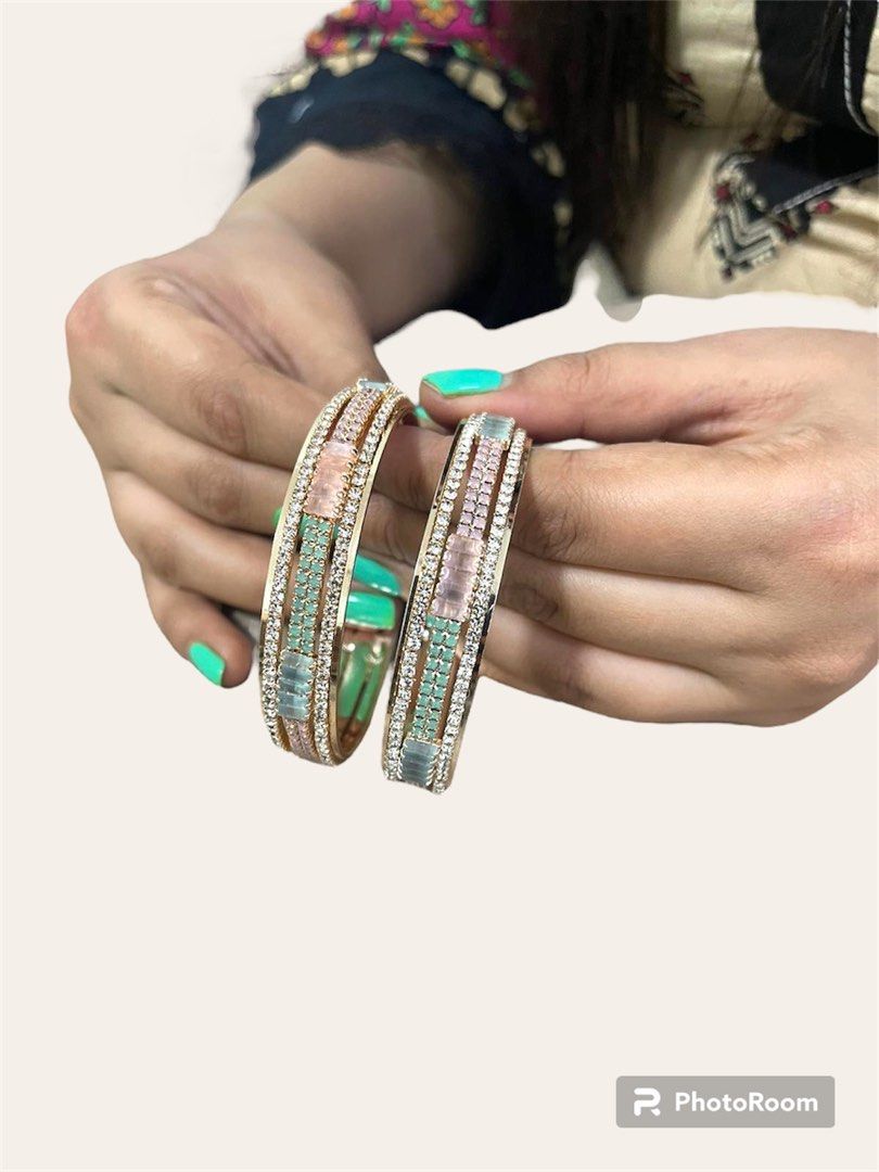 Indian/Pakistani Jewellery- Sequence Bangle Set, Women's Fashion ...