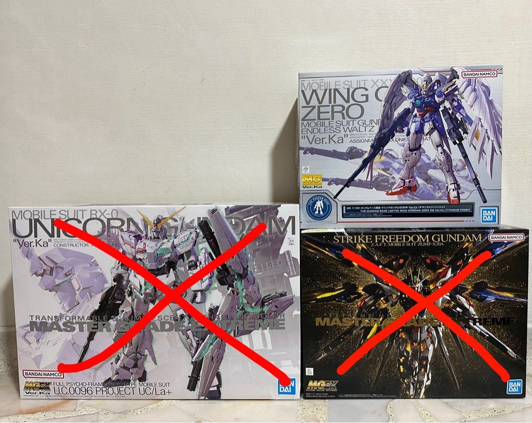 [INSTOCK] MGEX Strike Freedom / MGEX Unicorn Gundam Ver. Ka / MG Wing Gundam Zero EW Ver. Ka ...