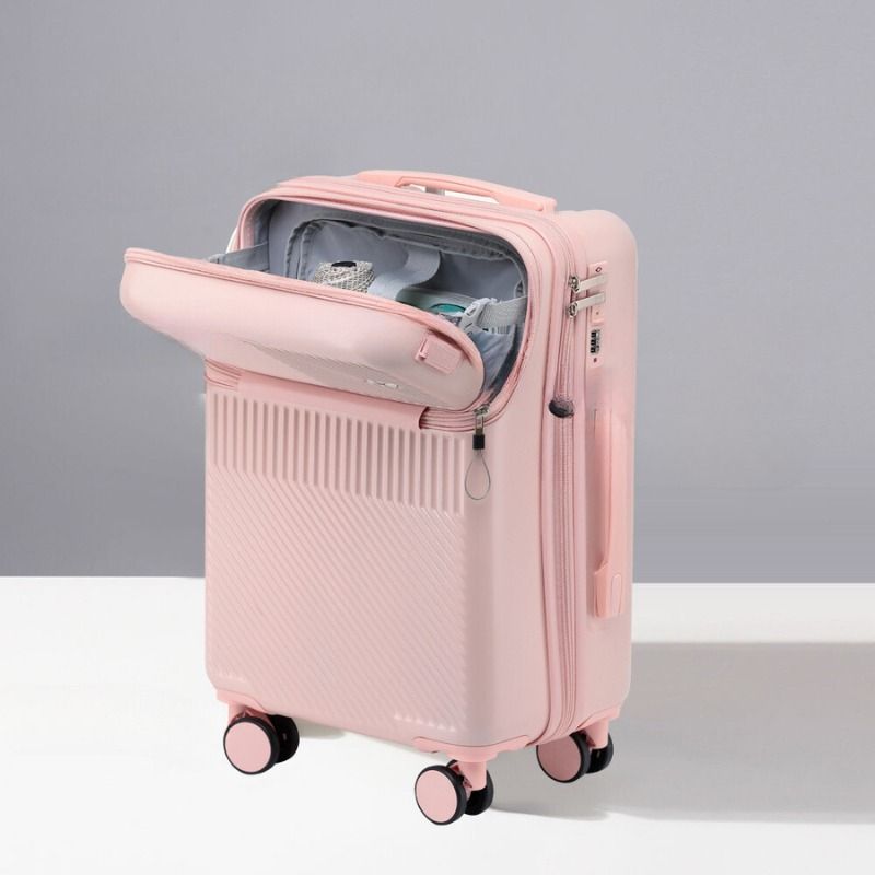 Japanese Style Luggage Travel Luggage Bag USB Charging Suitcase Front ...