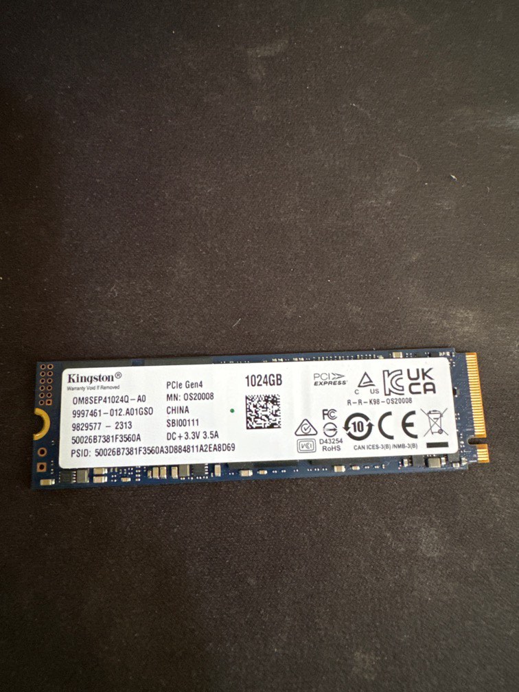 Kingston NVME Gen 4 1TB SSD, Computers & Tech, Parts & Accessories ...