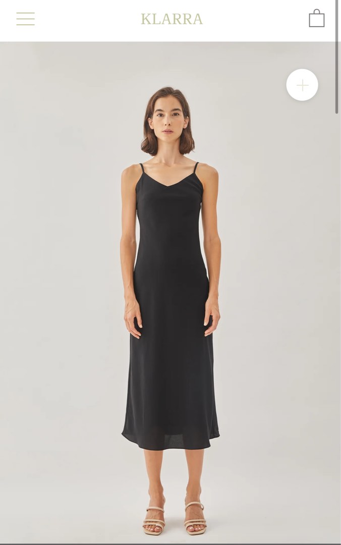 KLARRA V NECK SLIP DRESS IN BLACK, Women's Fashion, Dresses & Sets ...