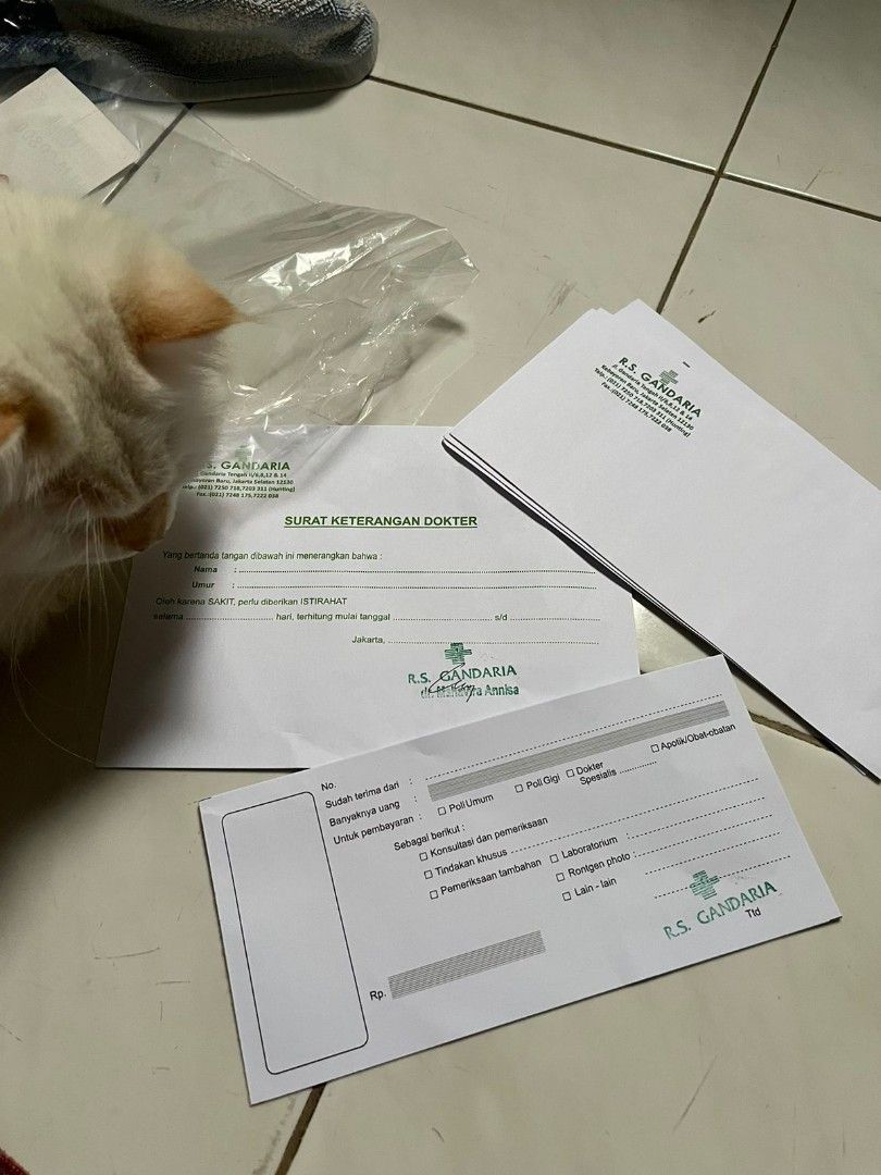 Kwitansi surat ijin cuti sakit libur stempel basah on Carousell