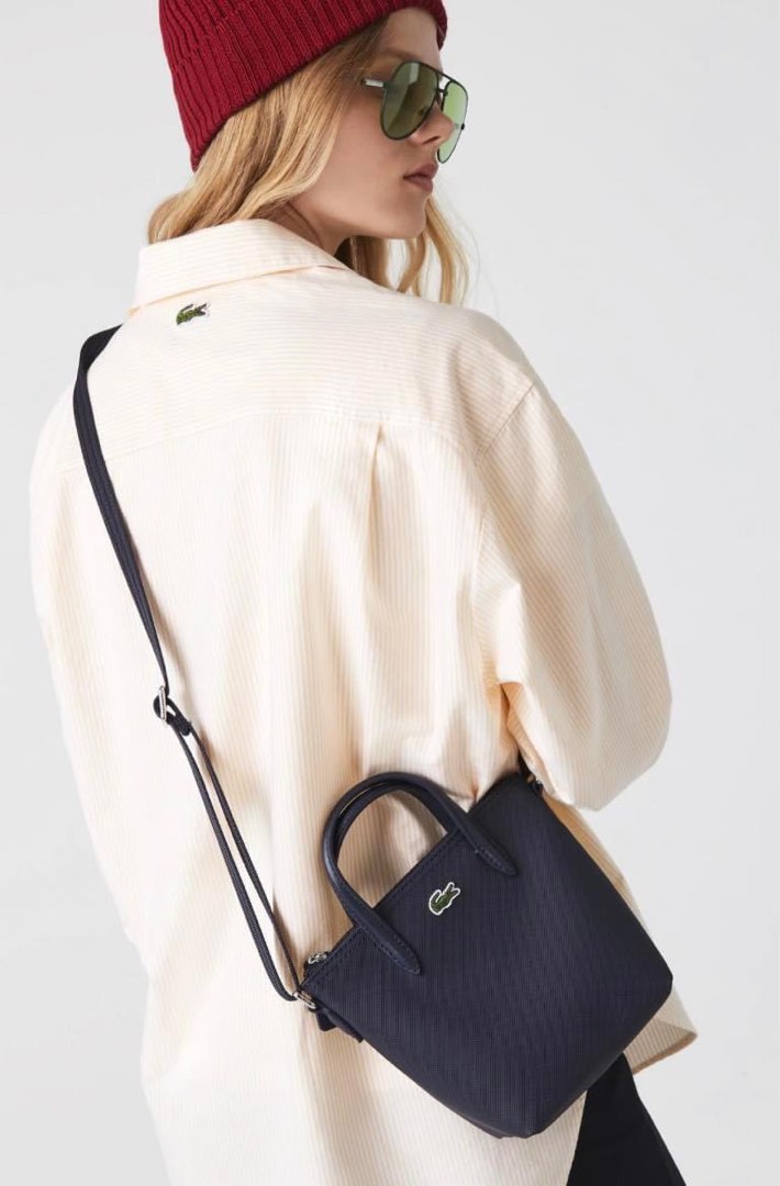 lacoste concept petite mini zip tote navy, Women's Fashion, Bags ...