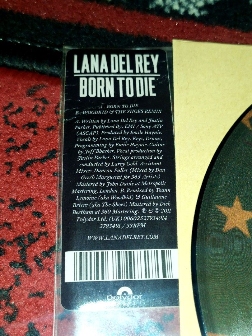 Lana Del Rey "Born To Die" 7inch Vinyl picture disc record, Hobbies ...