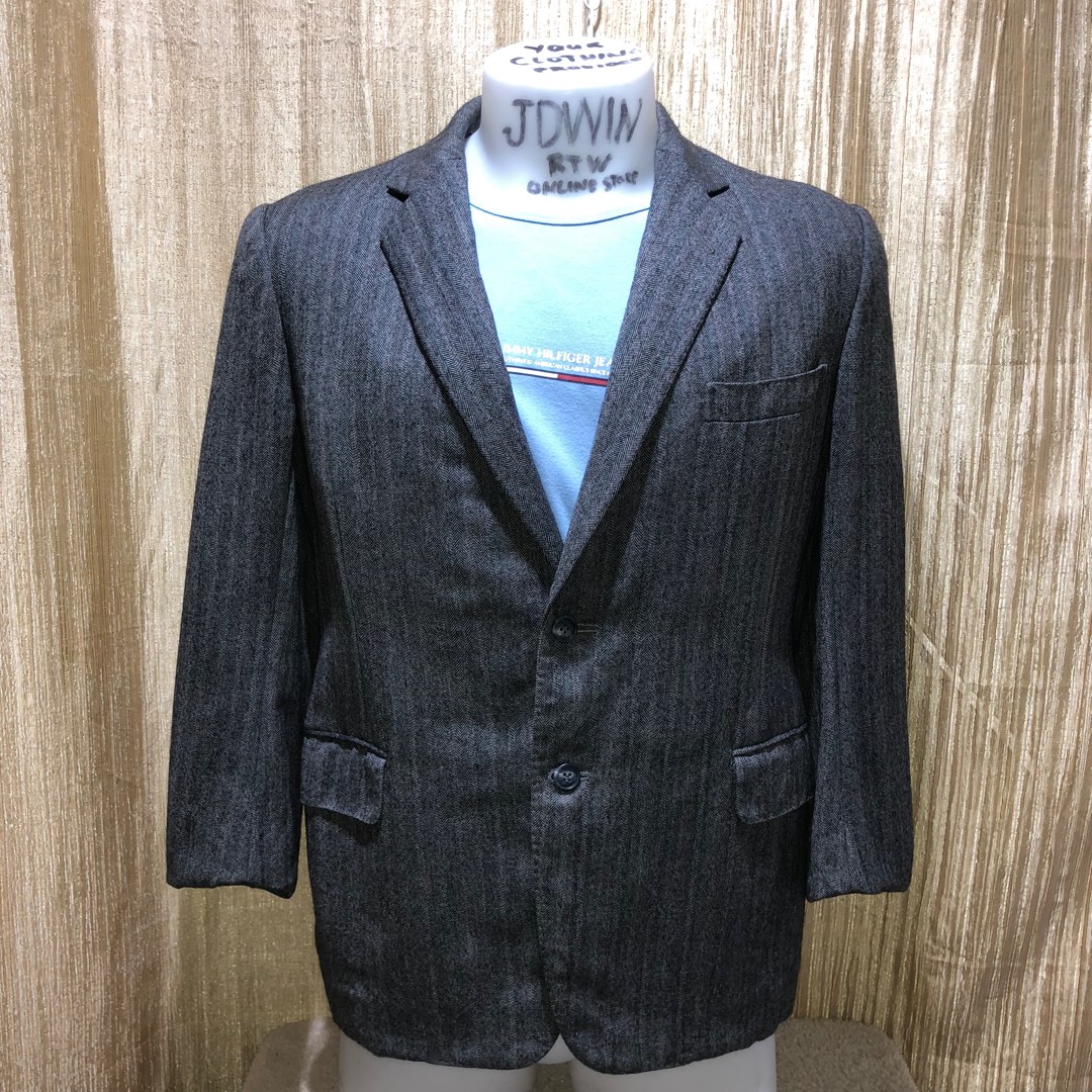 LANVIN PARIS MEN’S BLAZER COAT COLOR DARK GREY VIRTICAL STRIPED SIZE ...