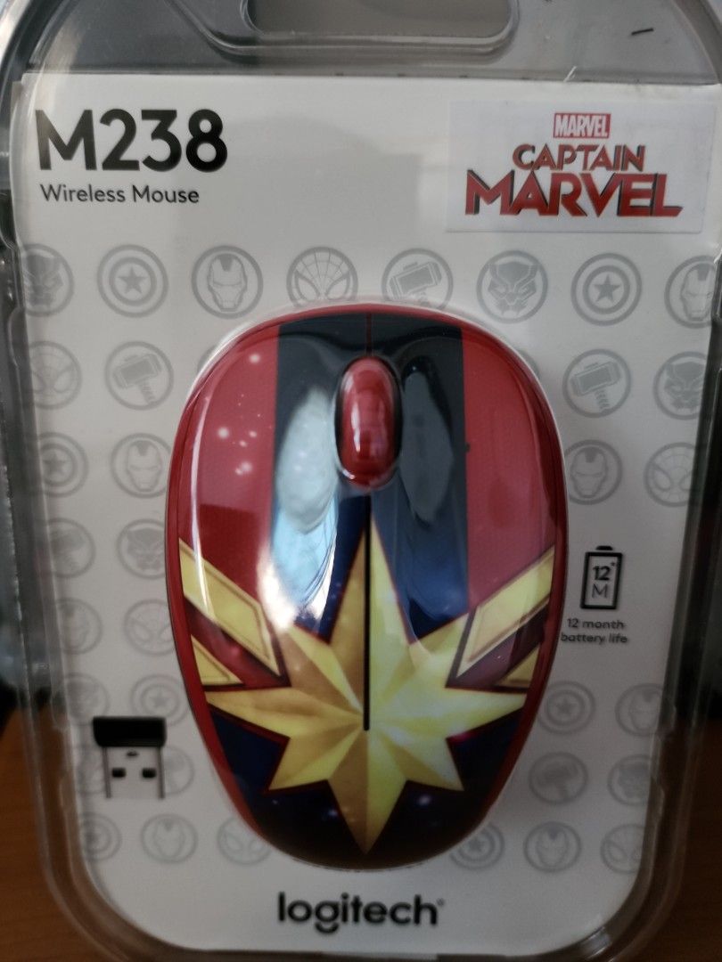 Logitech M238 Wireless Mouse (Captain Marvel), Computers & Tech, Parts ...