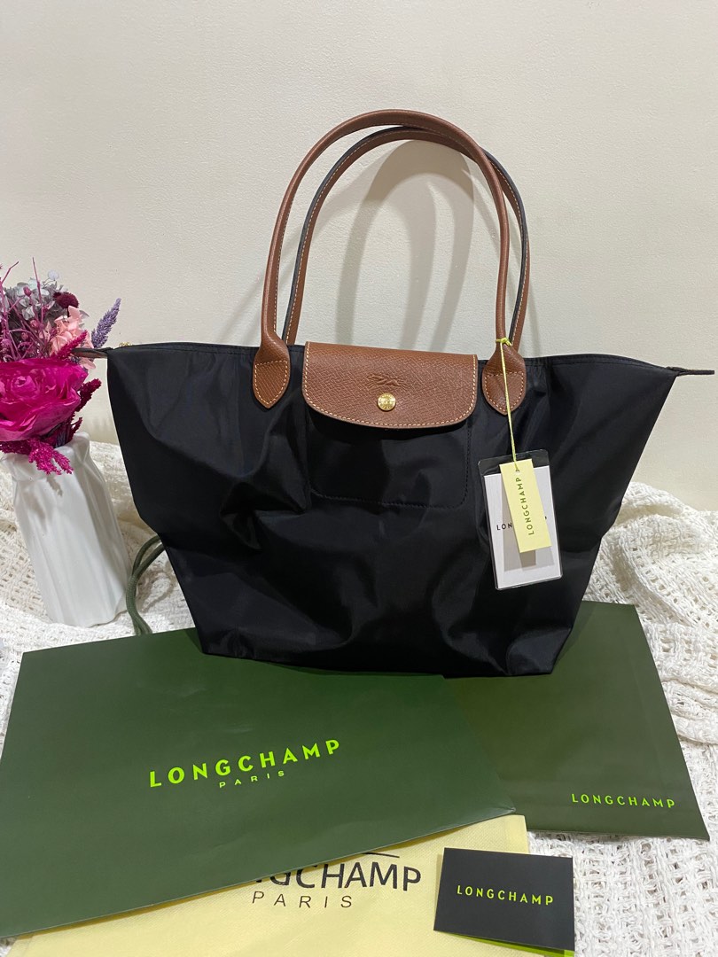 LONGCHAMP Le Pliage Large Long Handle Black, Luxury, Bags & Wallets on ...
