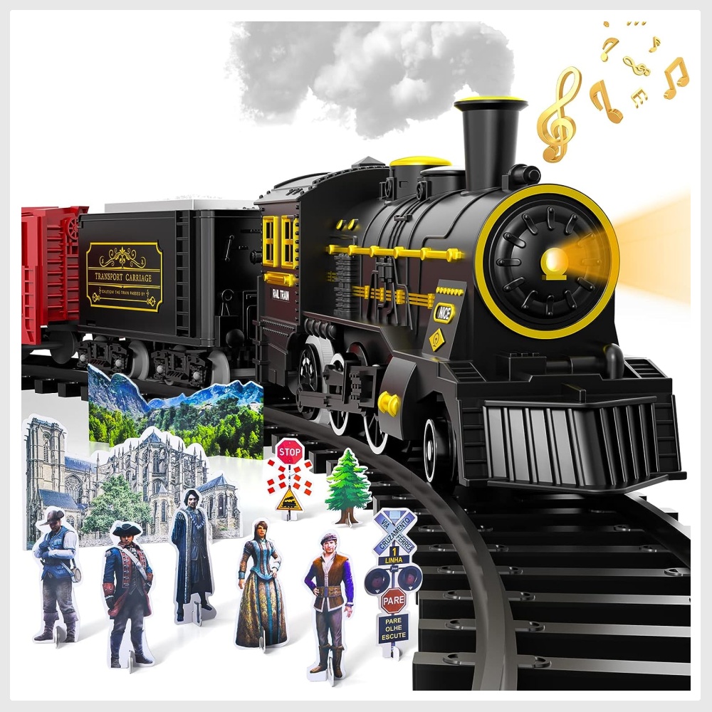 Lucky Doug Christmas Train Set Toys for Kids, Electric Toy Train Set W ...