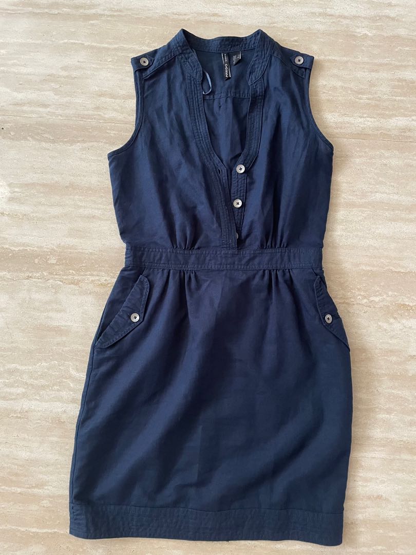 Mango Blue Dress, Women's Fashion, Dresses & Sets, Dresses on Carousell