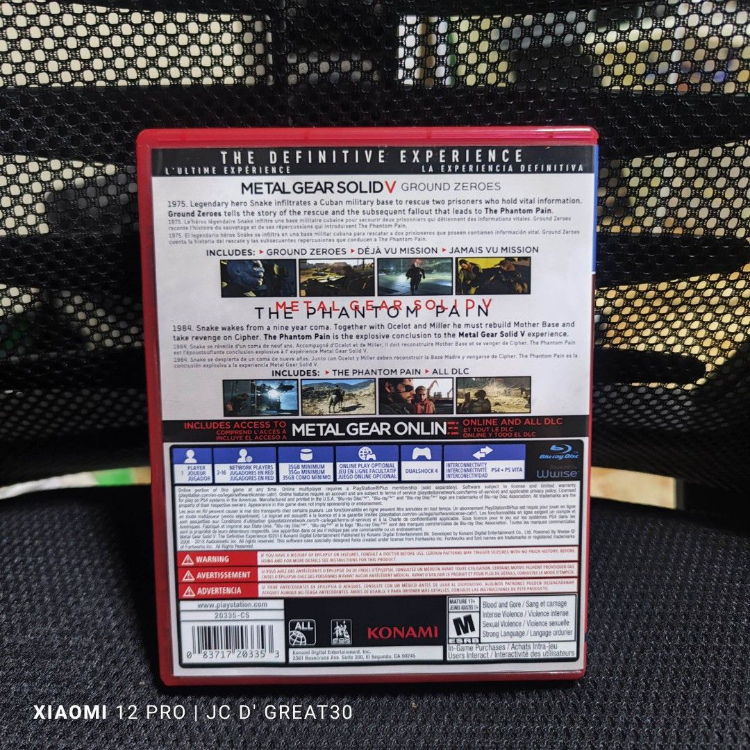 Metal Gear Solid V Ps4 Game, Video Gaming, Video Games, PlayStation on ...