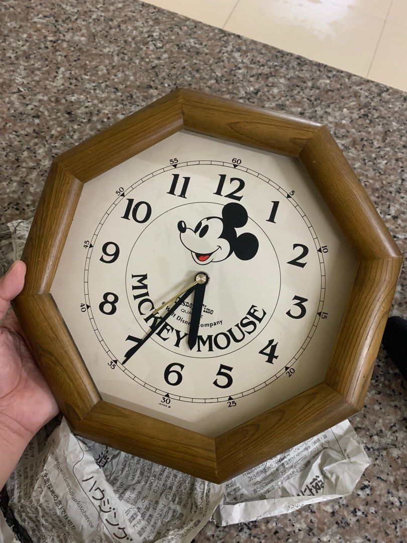 Mickey Mouse Vintage Clock, Furniture & Home Living, Home Decor, Clocks ...