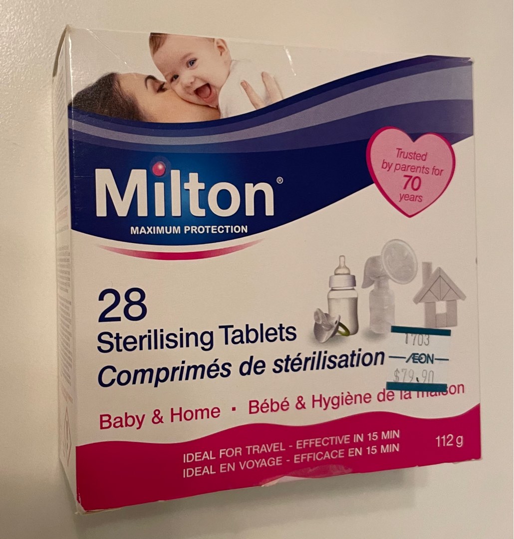 Milton Sterilising tablet 消毒片, 兒童＆孕婦用品, 護理及餵哺, 護理及餵哺 - 母乳及奶瓶 - Carousell