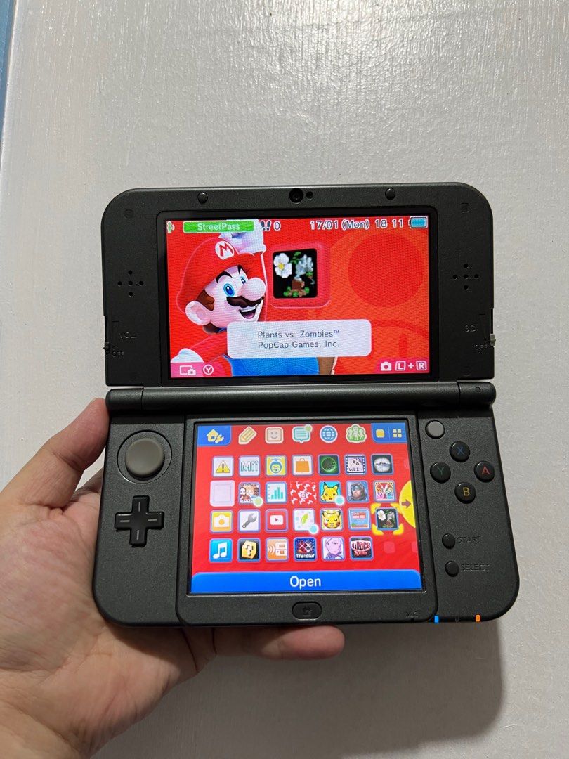 New Nintendo 3DS XL Metallic Black Complete in Box (IPS Top Screen & Non Cfw w/ Paid Games ...