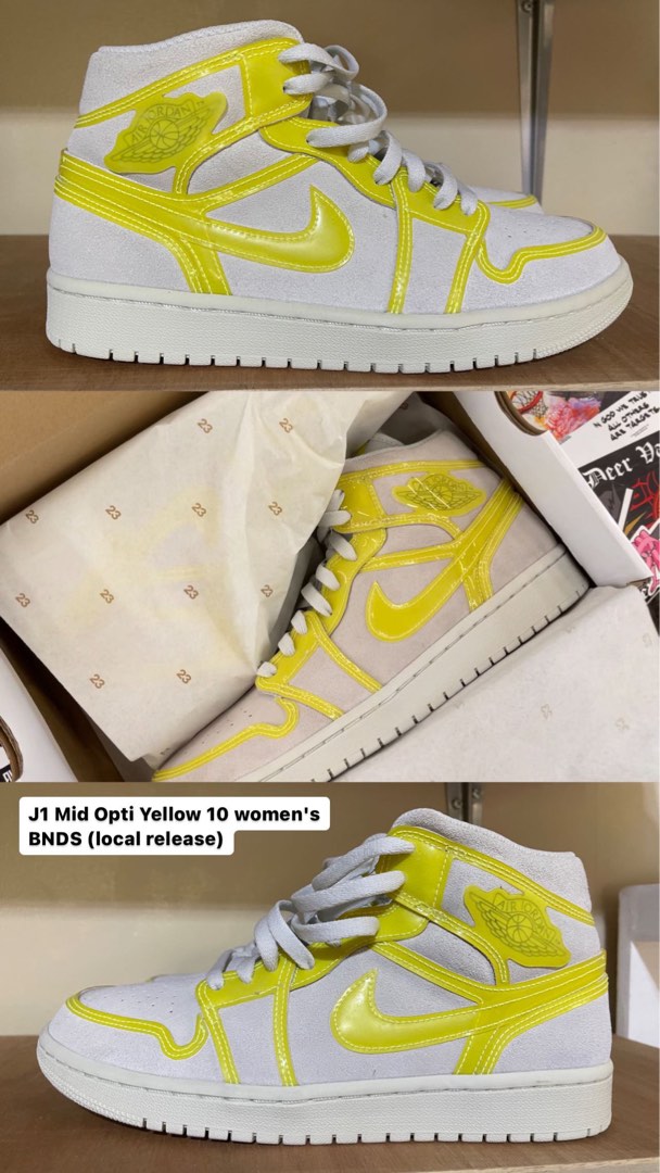 Nike Jordan 1 Mid Opti Yellow, Men's Fashion, Footwear, Sneakers on ...
