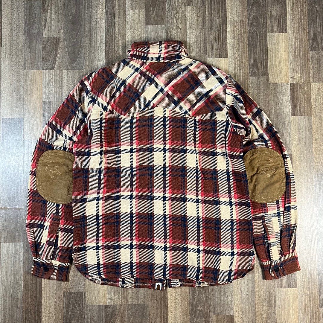 OG Bape a bathing ape plaid checkered flannel, Men's Fashion, Coats ...