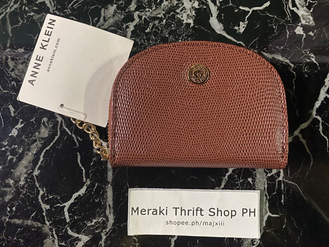 [ONHAND] Anne Klein Boxed Curved Card Case in Saddle, Women's Fashion ...