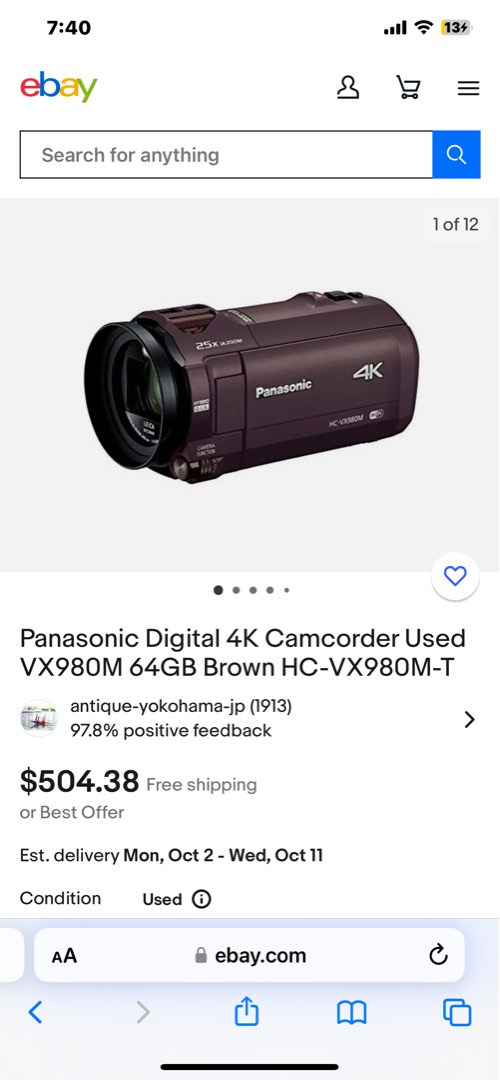 Panasonic 4K VX90M, Photography, Video Cameras on Carousell