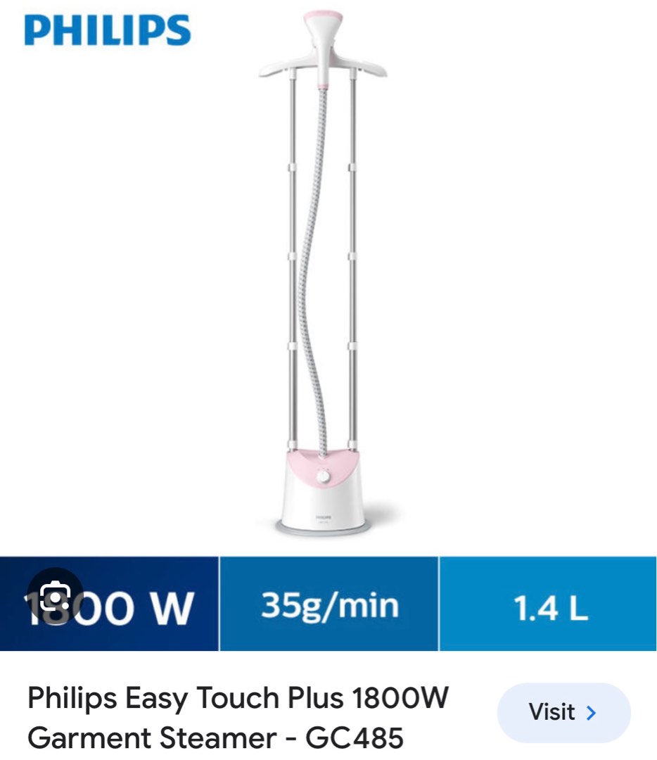 Philips Easy Touch Stand Garment Steamer GC485, TV & Home Appliances ...