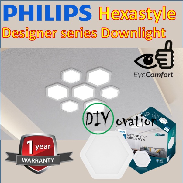 Philips Hexastyle Downlight/ Designer LED downlight/ Unique Hexagon ...