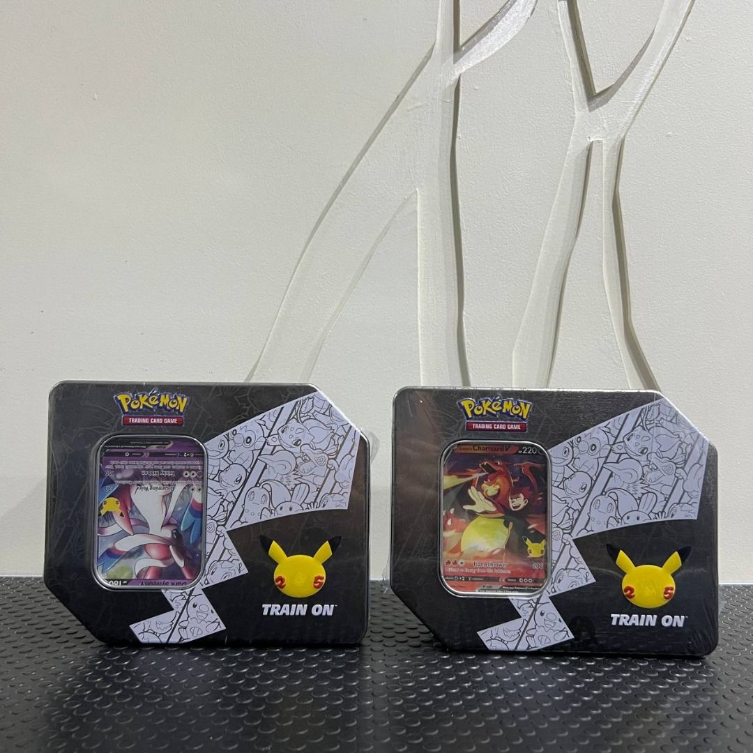 Pokemon Dark Sylveon V Lance's Charizard V Tins Celebrations 25th Anniversary TCG Card, Hobbies ...