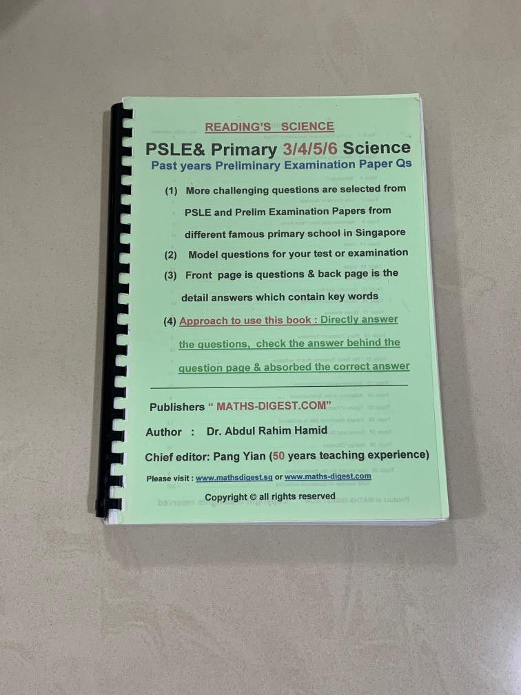 PSLE science past year prelim papers, Hobbies & Toys, Books & Magazines ...