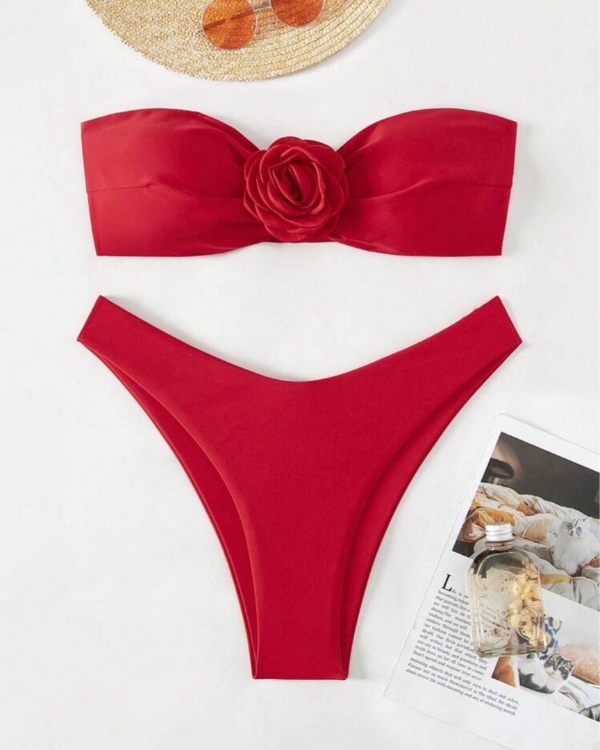 Red Rose Bikini, Women's Fashion, Swimwear, Bikinis & Swimsuits on ...