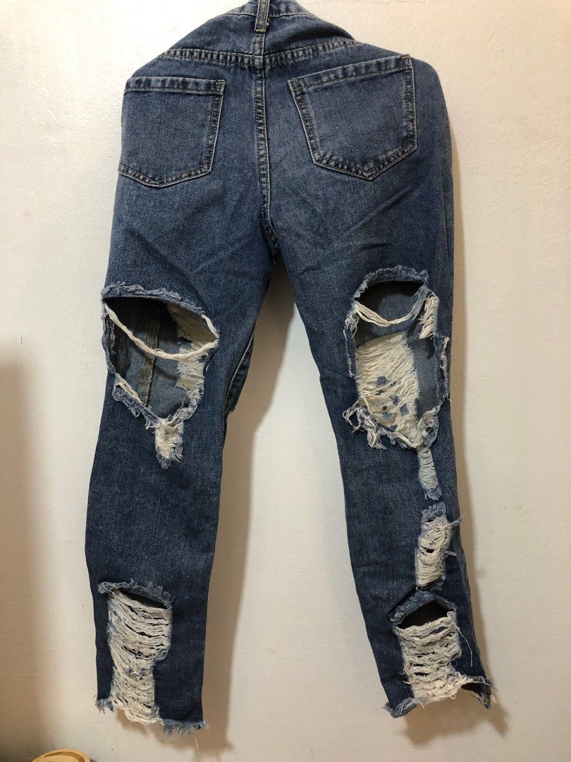 Ripped jeans (super ripped), Women's Fashion, Bottoms, Jeans on Carousell